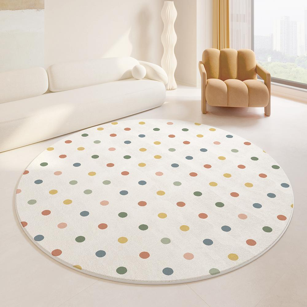 Pretty Dot Round Rug - kids furniture | kids bed